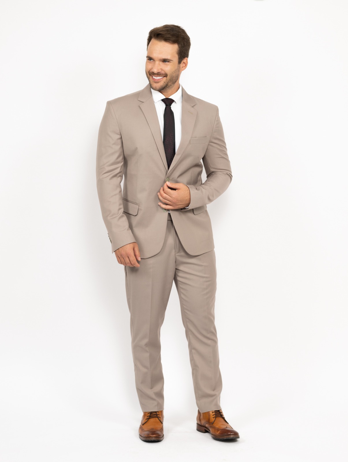 Terno Slim Masculino - Kaki PV OC2094 - Splindid Alfaiataria