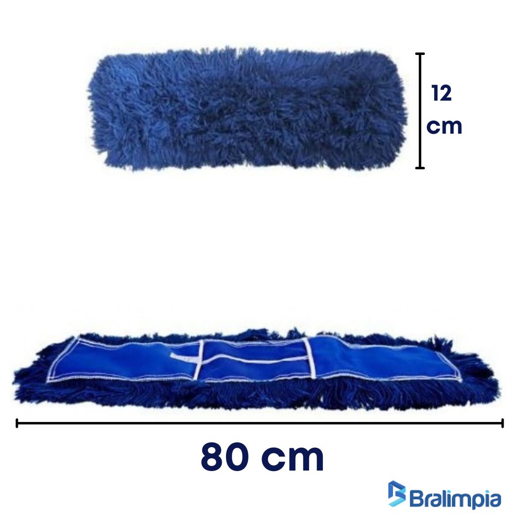 Mop Pó Eletrostático Euro 80cm Com + 1 Refil Extra bralimpia - Aradesc