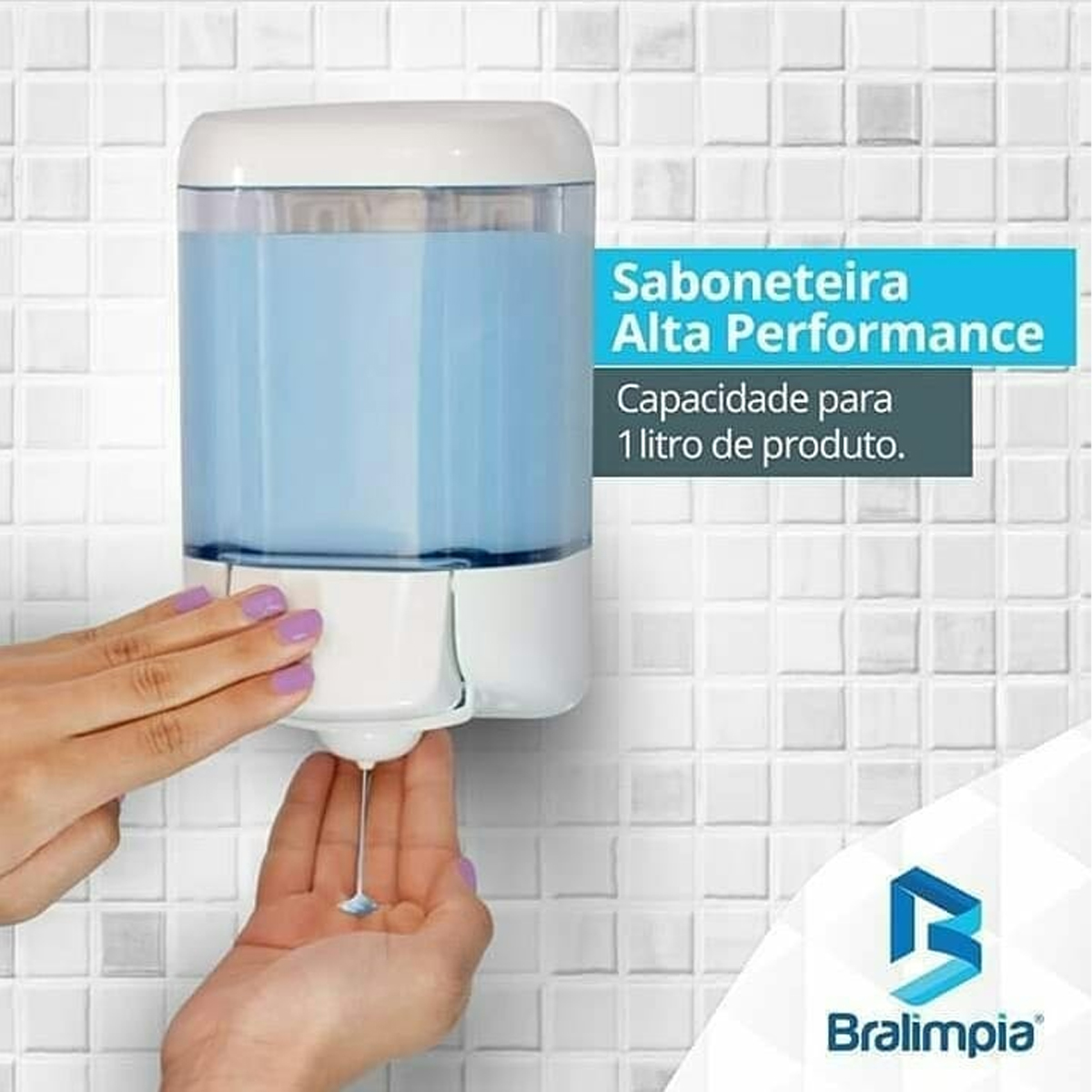 Saboneteira bralimpia alta performance acrilica RESEV. 1 LT - Aradesc