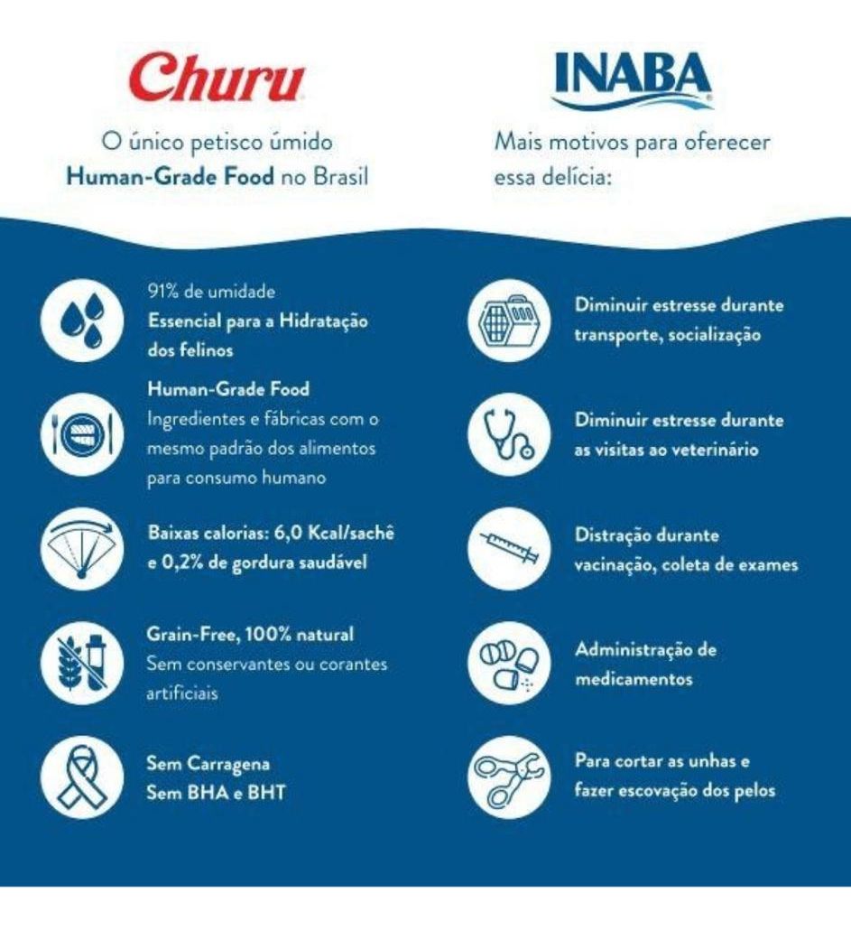 PETISCO CHURU SABOR GALINHA 4 Tubos 56g INABA - A casa do seu PET