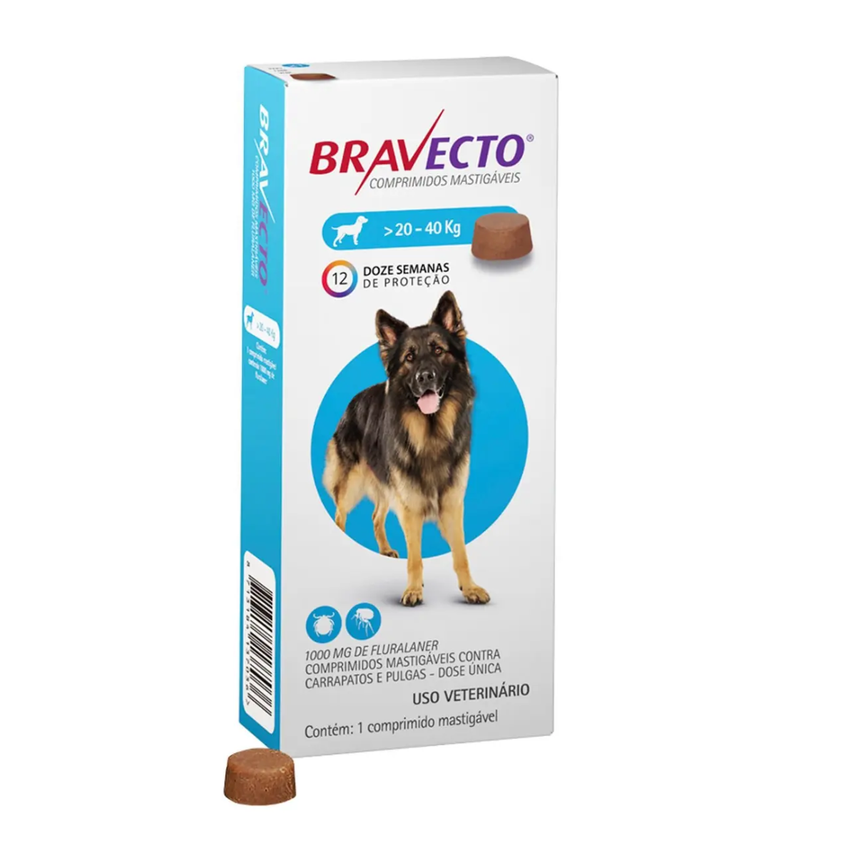 BRAVECTO 1000 MG ( 20 A 40 KG ) - A casa do seu PET