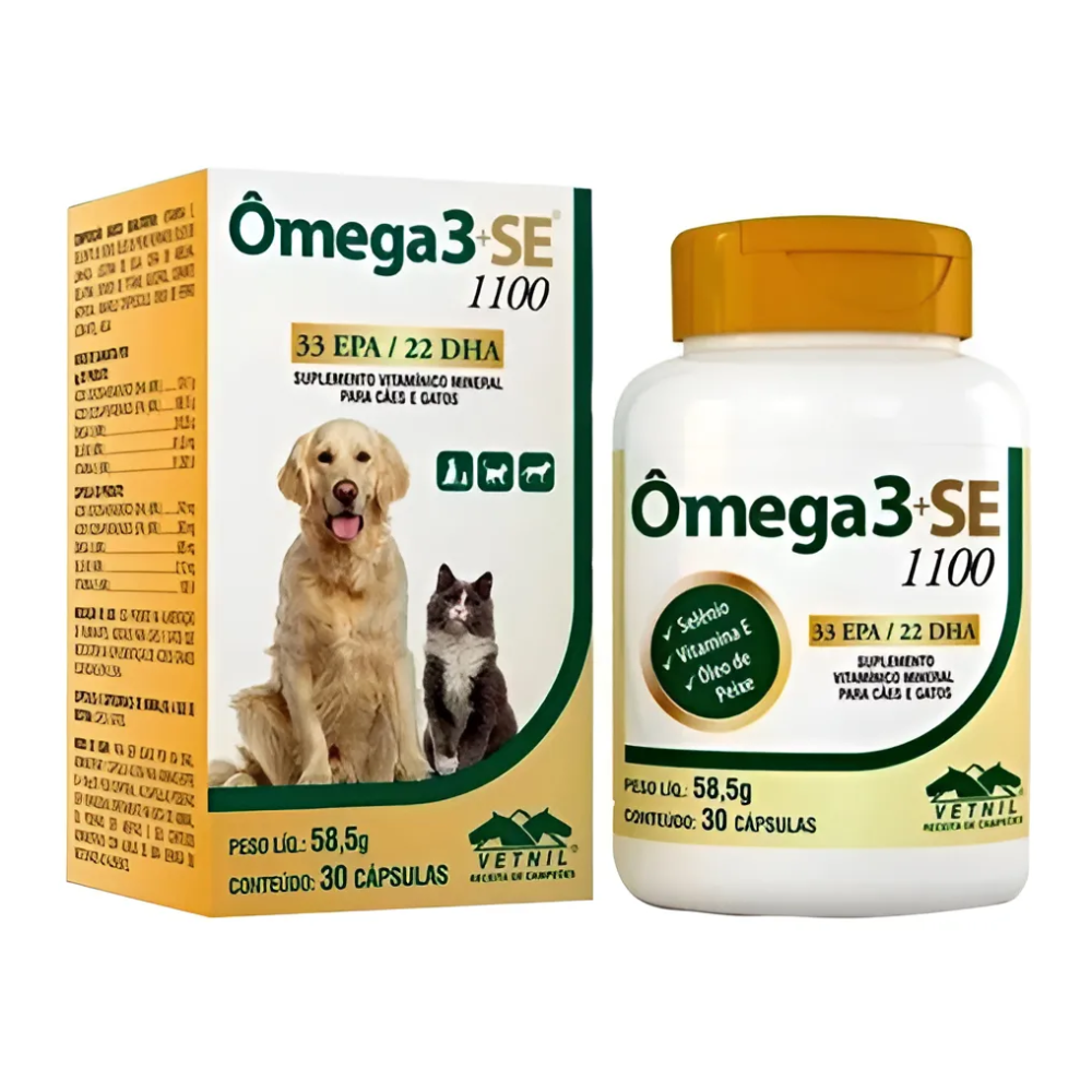 VETNIL ÔMEGA 3 SE 1100 CÃES E GATOS - A casa do seu PET