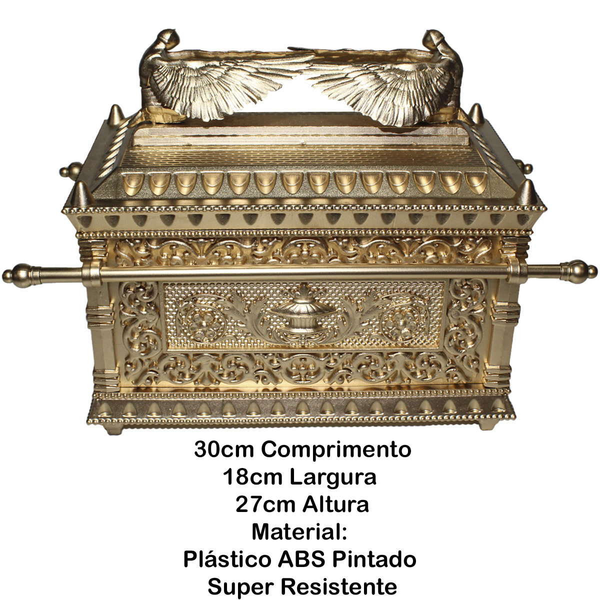 Arca Da Aliança Em Plástico Abs Dourada Gigante 30cm - Loja Preciosa Graça