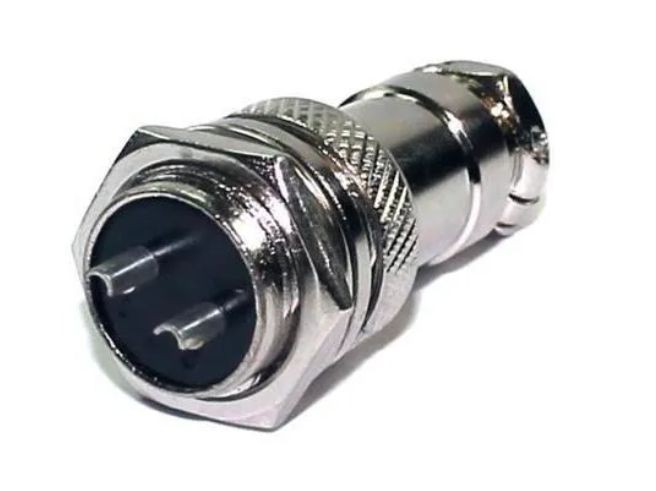 Plug Mike Metálico - 2 Pinos (PAR) - NOVA TRIDA ELETRÔNICA