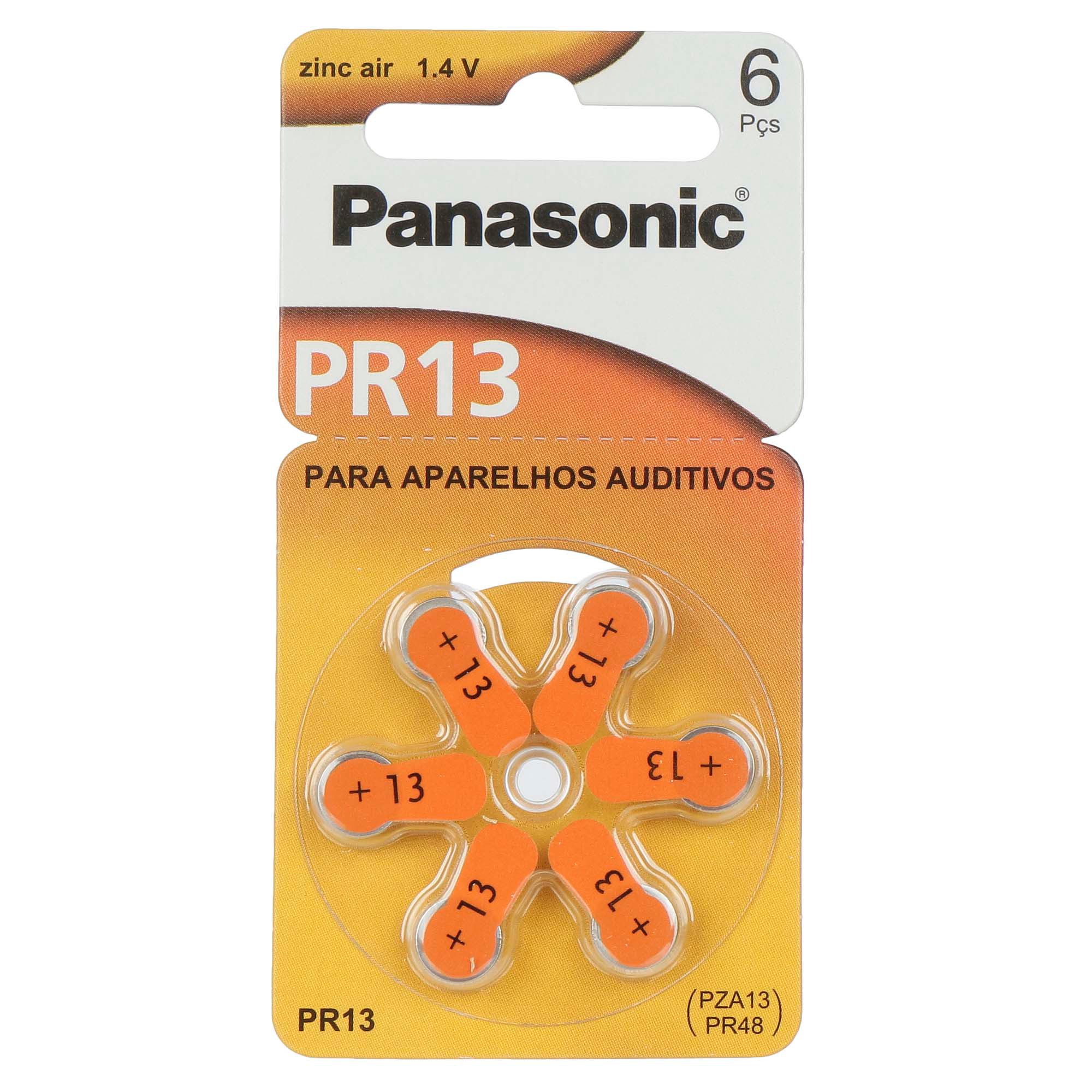 Bateria para Aparelho Auditivo PR13 - Cartela c/ 6 unidades - NOVA TRIDA ELETRÔNICA