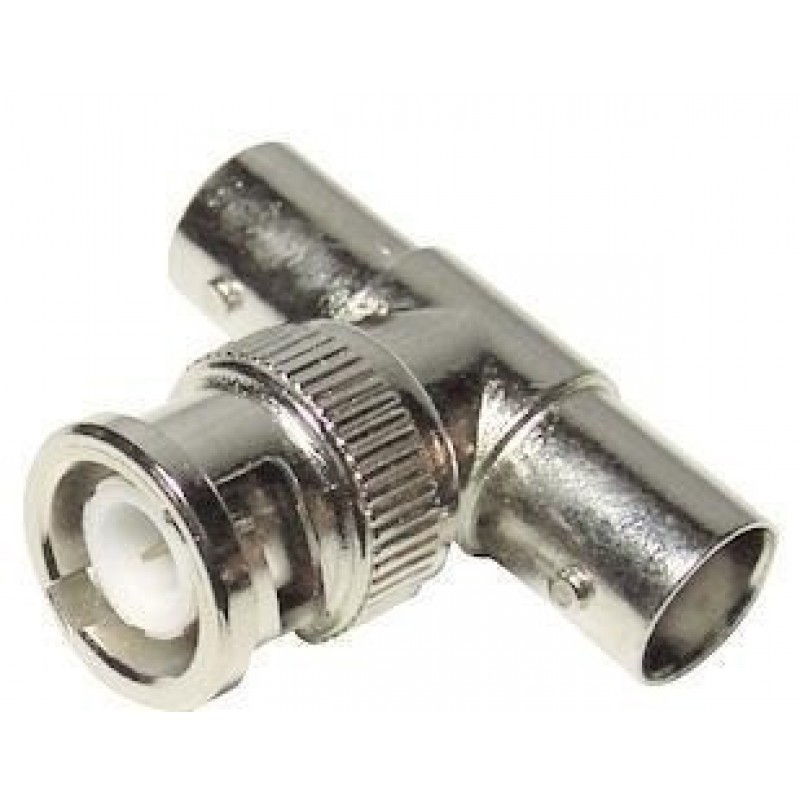 Adaptador BNC Tipo T (1 Macho para 2 Fêmeas) - NOVA TRIDA ELETRÔNICA
