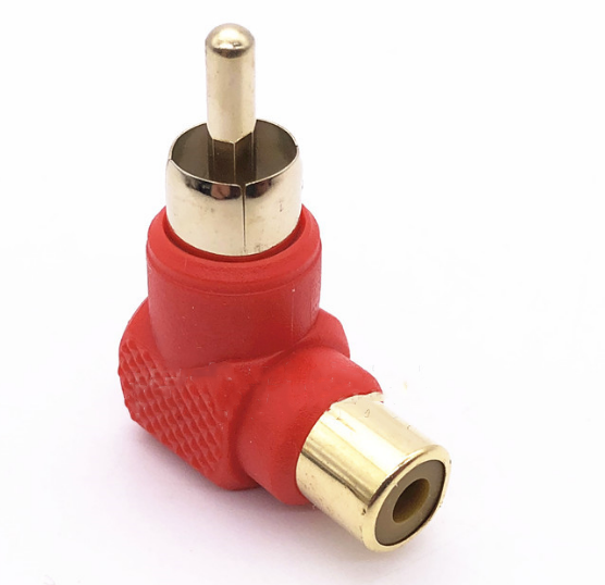 Adaptador RCA Macho x RCA Fêmea 90º - NOVA TRIDA ELETRÔNICA