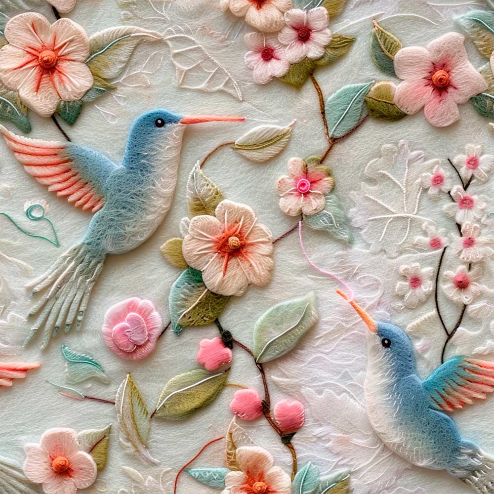 D1276 - Beija Flor Azul - Fabricart Atacado