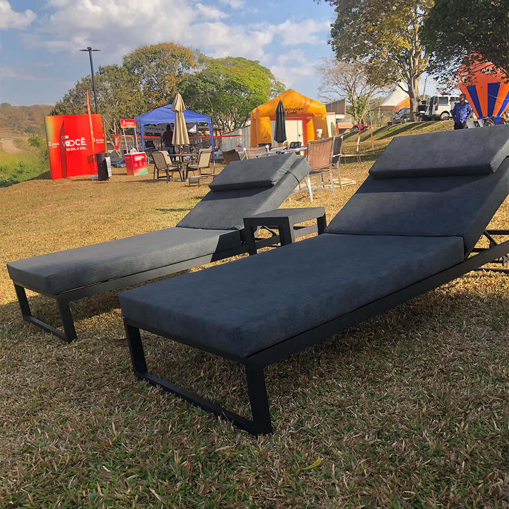 Espreguiçadeira Bogarim em Alumínio com Encosto Reclinável - Sarah Móveis