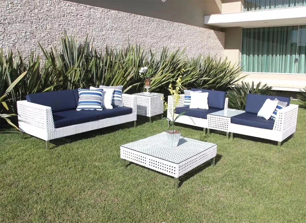 Jogo Conjunto de Sofa Completo para Área Externa Resistente - Sarah Móveis