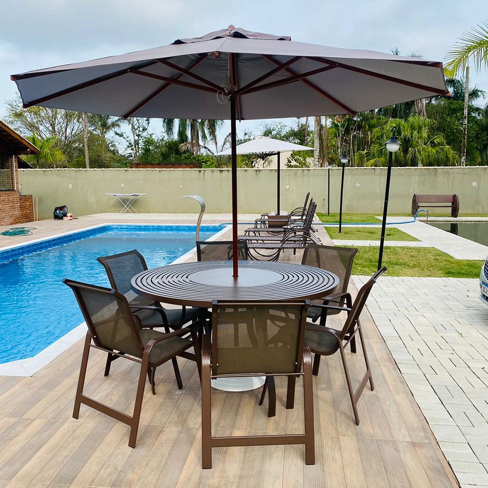 Mesa Orbital Tampo Ripado em Alumínio - Sarah Móveis