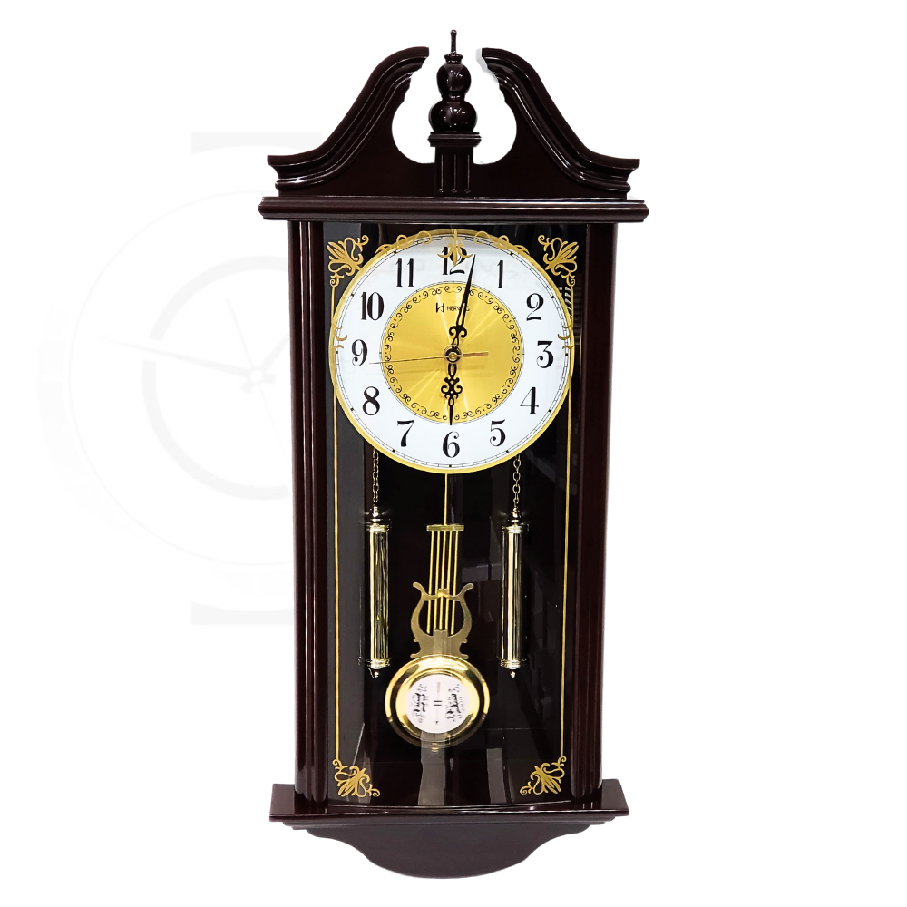 Relógio de Parede Herweg Pêndulo Analógico Cor Ipê 6446 - 084 ...