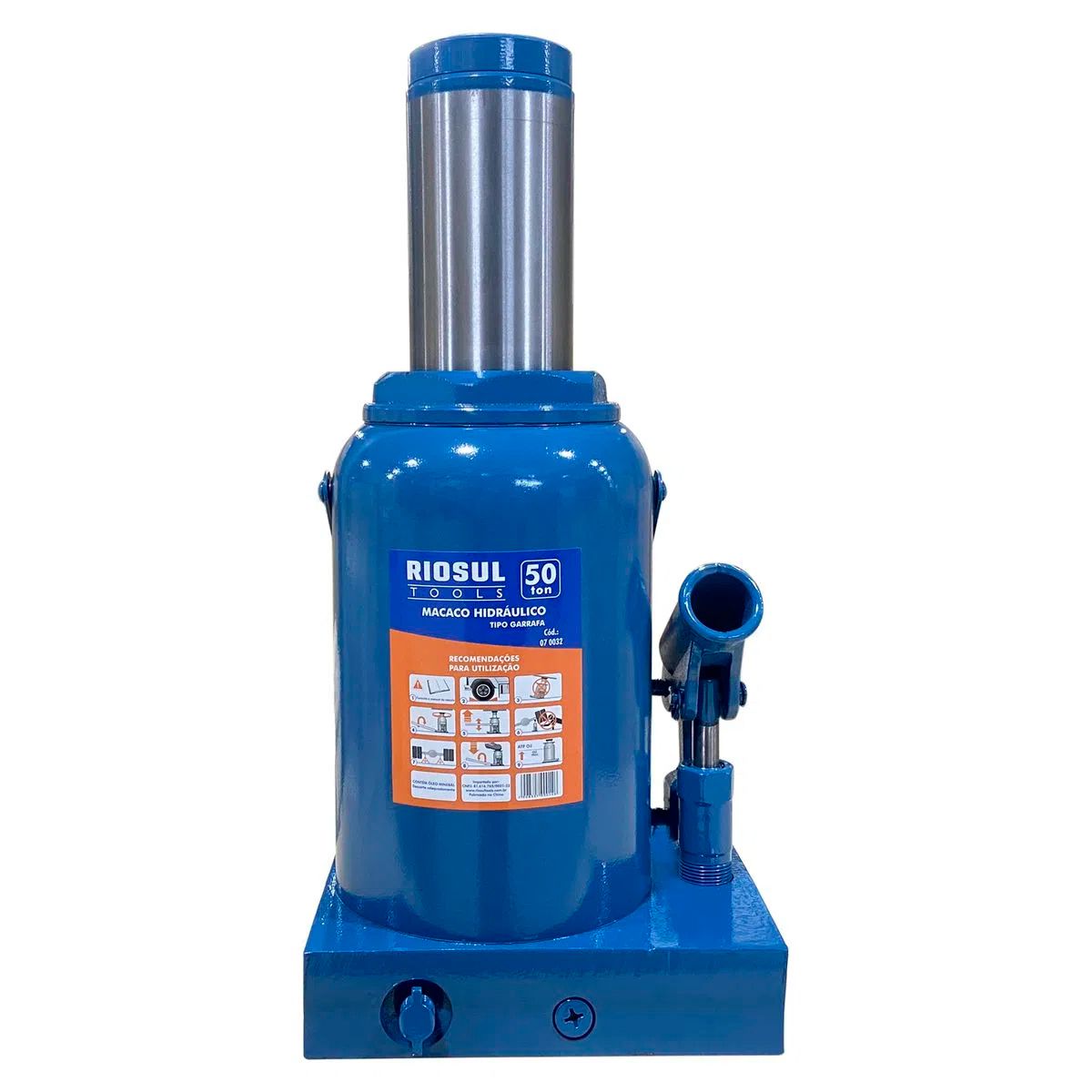 Macaco Hidráulico Tipo Garrafa para 50 Toneladas R070032 Riosul Tools ...