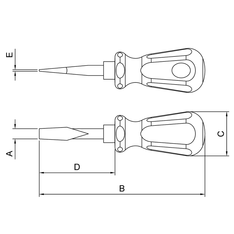 Chave de Fenda Ponta Chata em Aço Cromo Vanádio 5x38 mm (3/16x1.1/2 ...