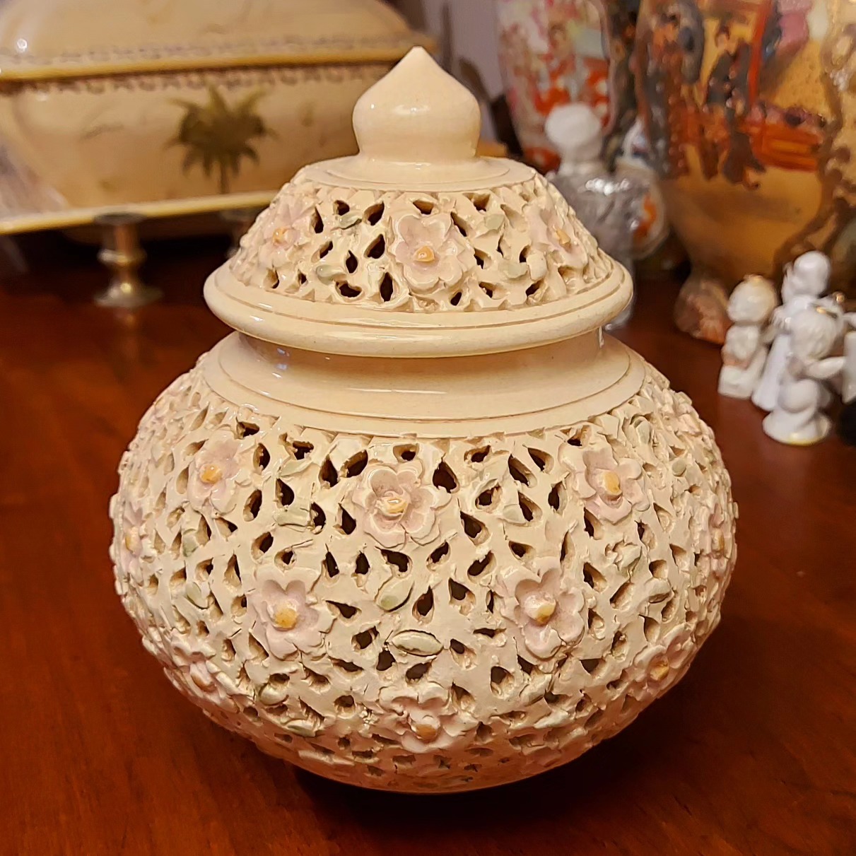 potiche em cerâmica vasada - Dônama Antiquário