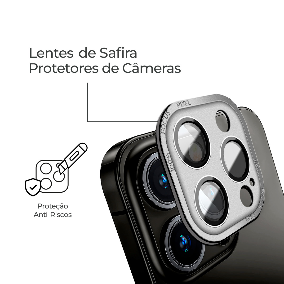 Capinha iPhone 12 Translucida Fosca com Proteção de Câmera Focus Pixel ...