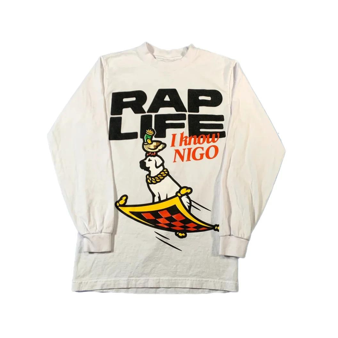 HUMAN MADE - Camiseta Manga Longa I Know Nigo Rap Life HUMAN MADE - Camiseta Manga Longa I Know Nigo Rap Life