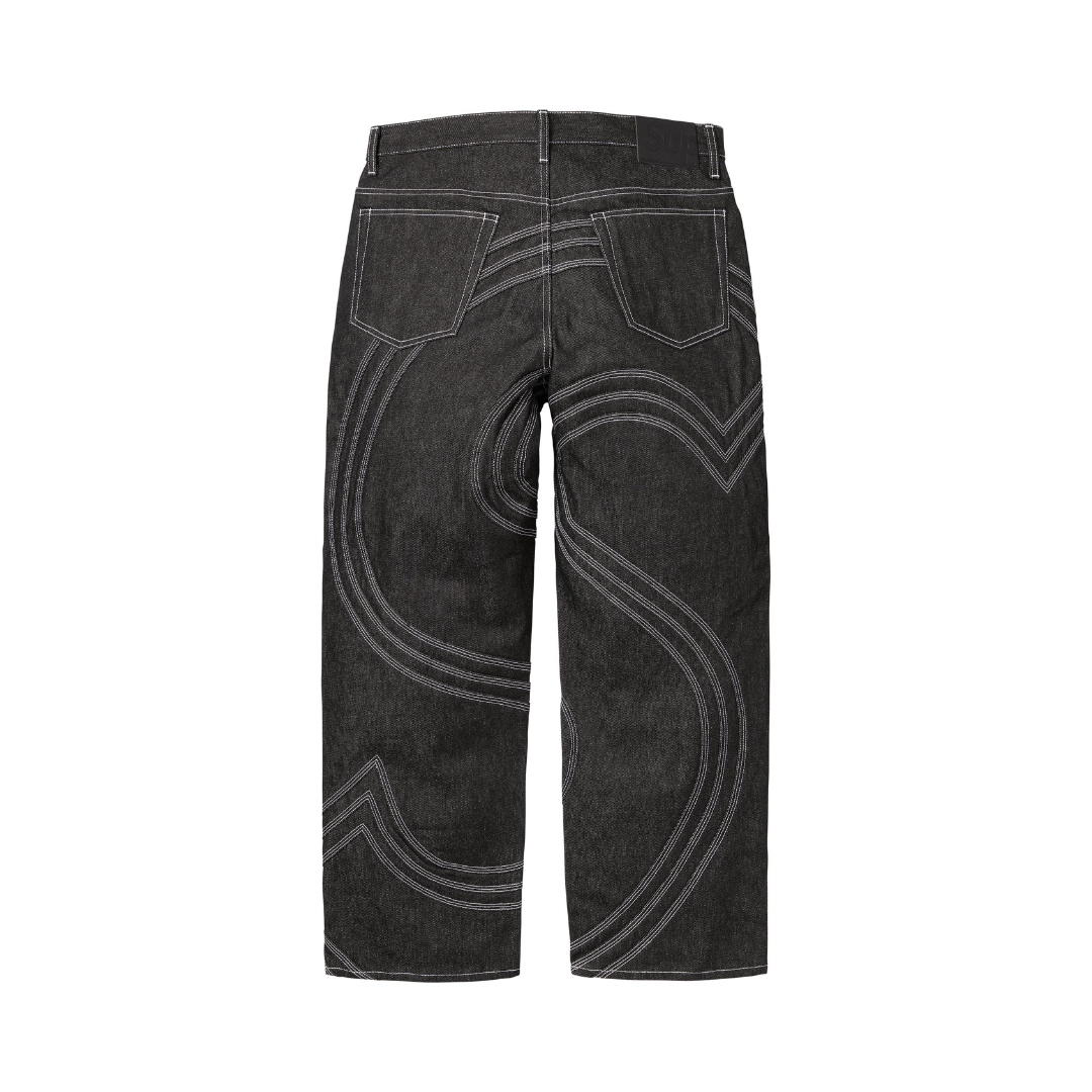 SUPREME - Calça Jeans S Logo Rigid Baggy "Preto" -NOVO- - Pineapple Co ...