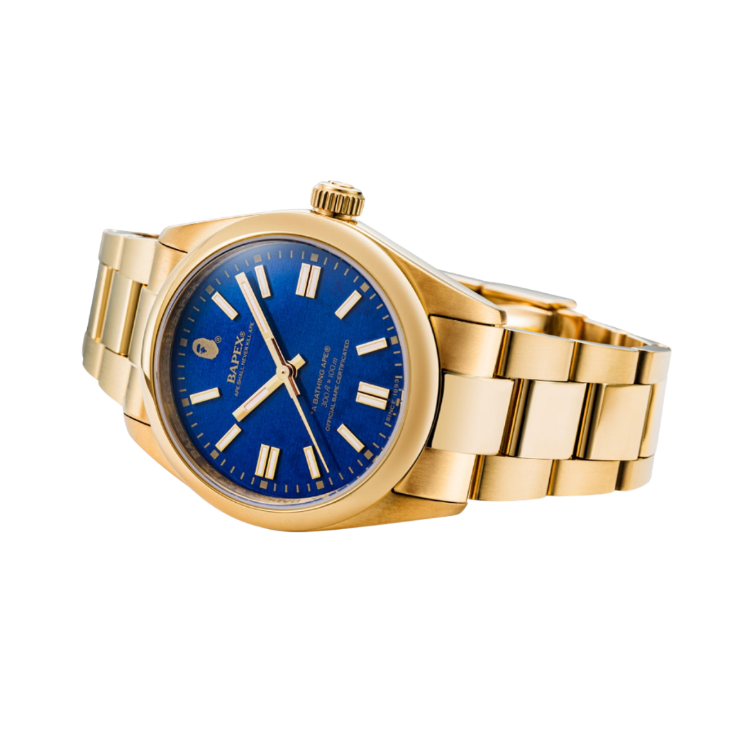 BAPE - Relógio a Bathing Ape Type 5 Bapex "Dourado/Azul" -NOVO ...