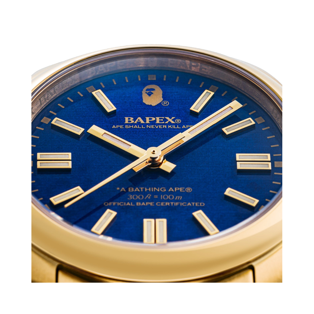 BAPE - Relógio a Bathing Ape Type 5 Bapex "Dourado/Azul" -NOVO ...