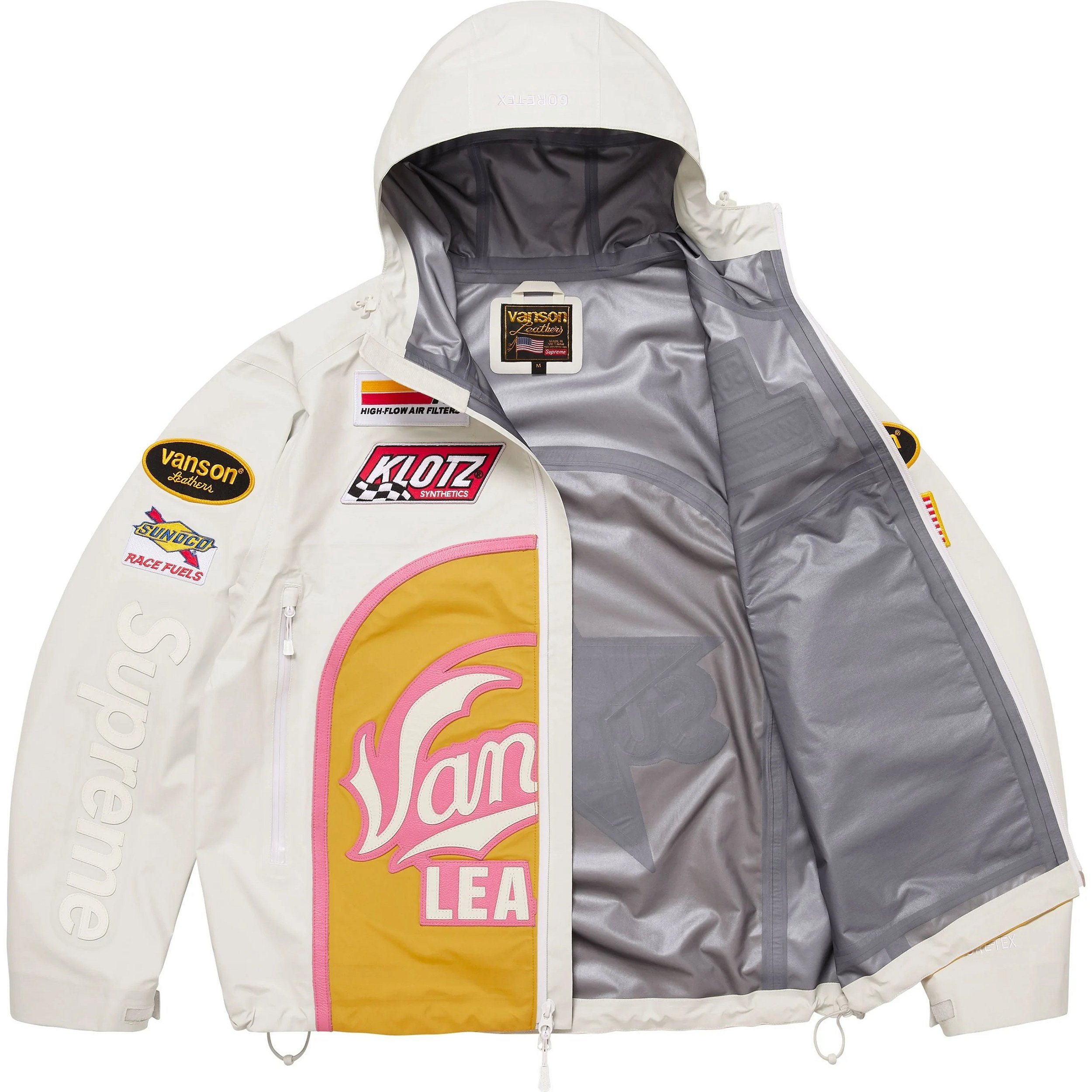 SUPREME x VANSON LEATHERS - Jaqueta Gore-tex Shell "Branco" -NOVO ...