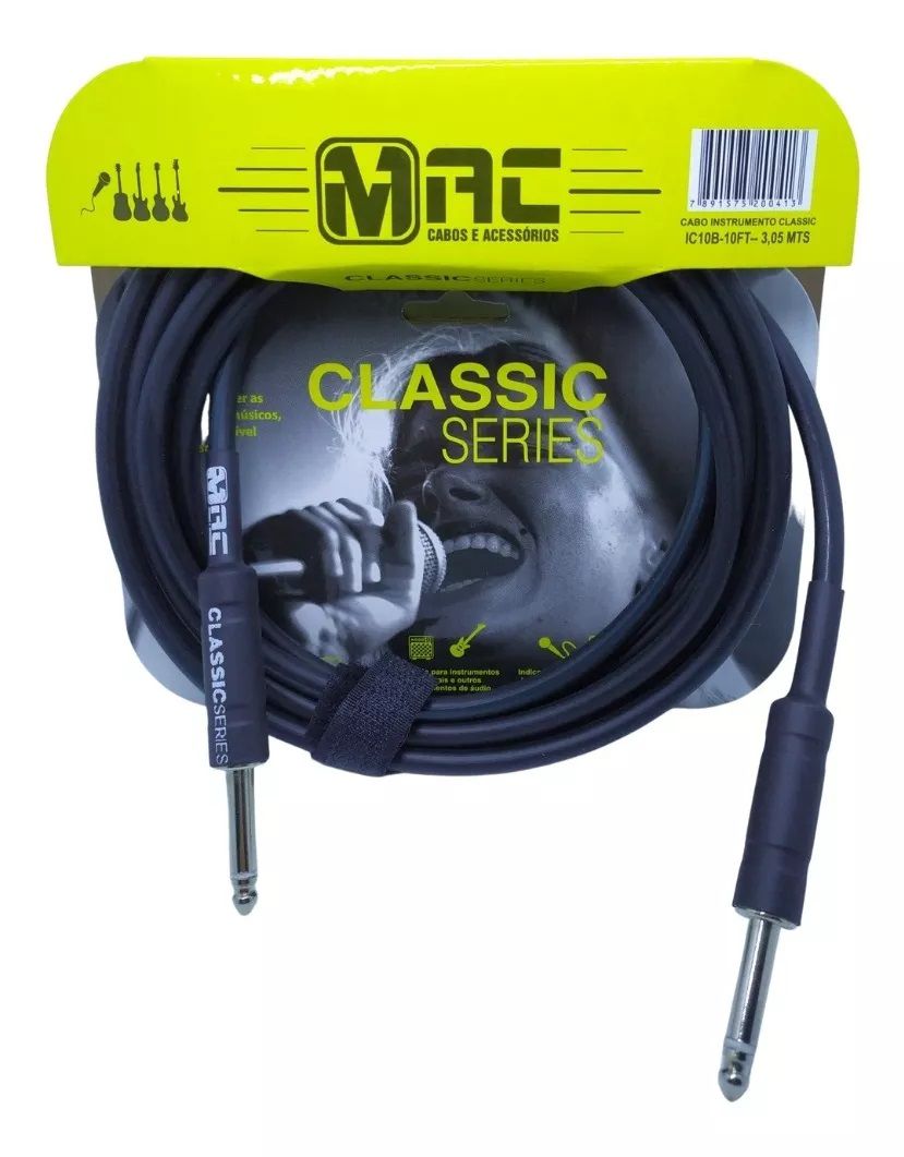 Cabo Mac Classic Intrumentos 10FT/3.05M - Music Net Instrumentos Musicais