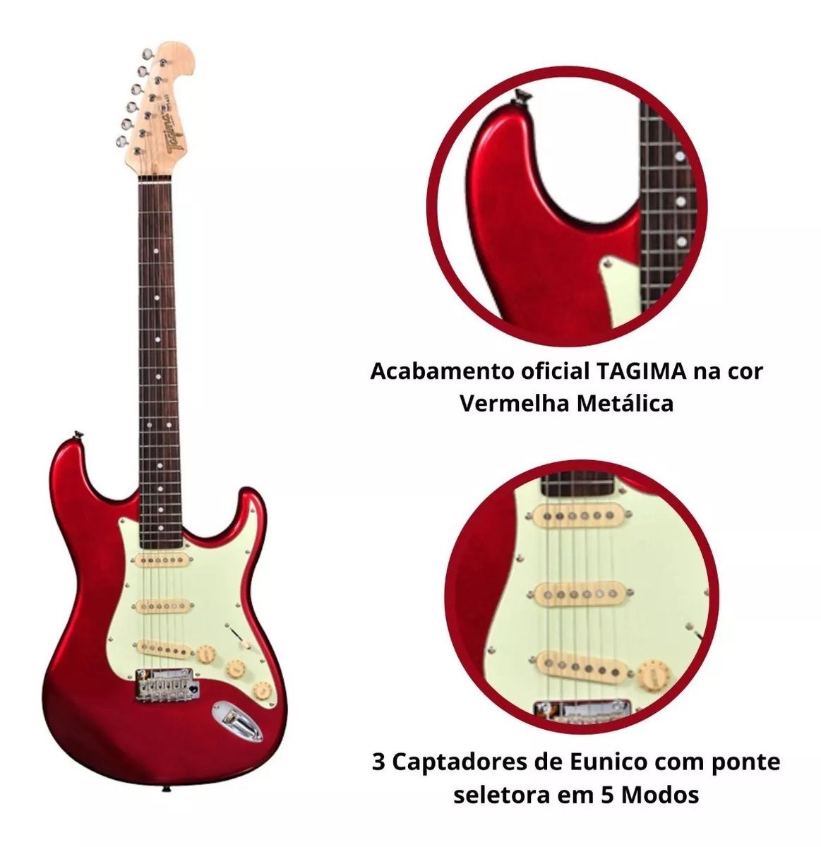 Guitarra Tagima T-635 Classic Mr Vermelho - Music Net Instrumentos Musicais