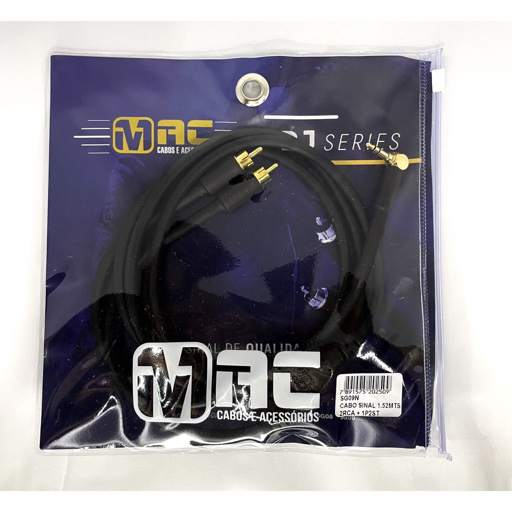 Cabo Sinal Mac Dj Series - 2 Rca + P2 Stereo - Music Net Instrumentos ...