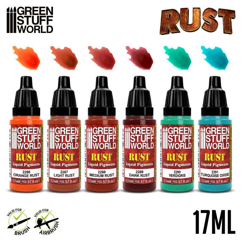 Conjunto de Pigmento Líquido RUST - Green Stuff World (Box x6 17ml ...