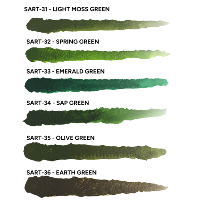 Conjunto Tintas Acrílicas Artist - GREEN MILE - Scale75 (Box x6 20ml ...