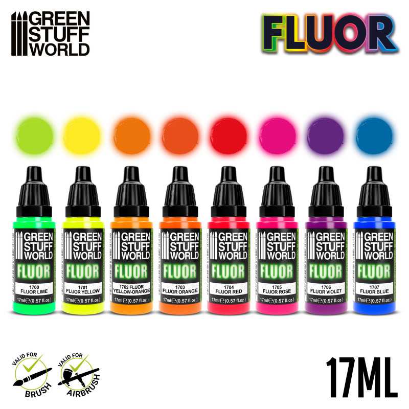 Conjunto Tintas Acrílicas FLUOR - Green Stuff World (Box x8 17ml) - Sua ...