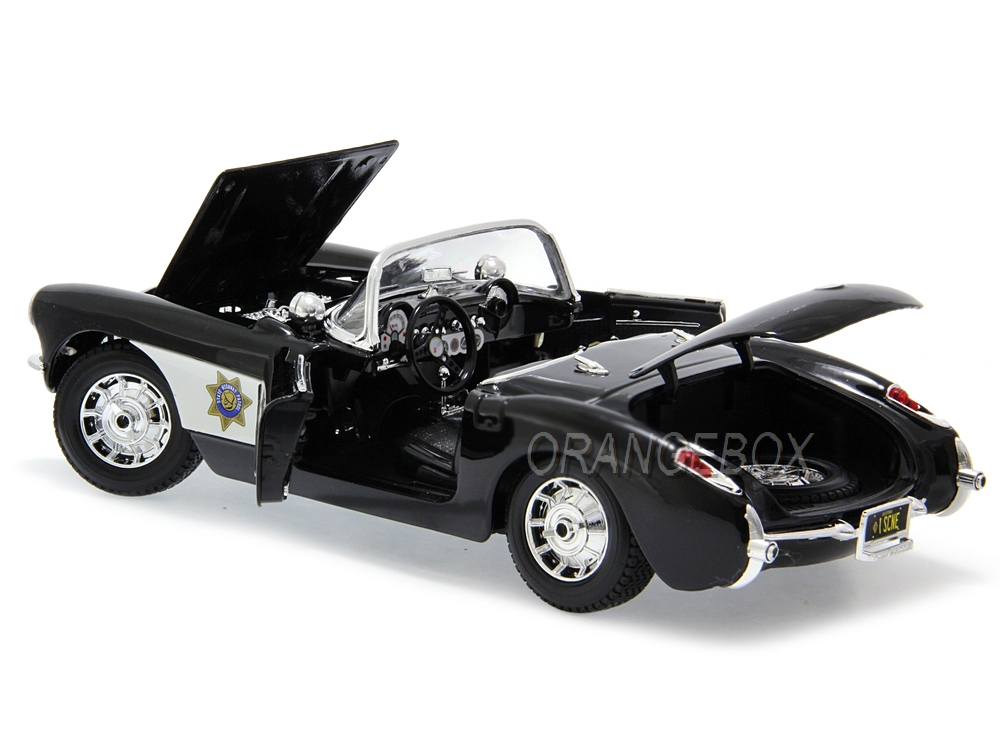 Chevrolet Corvette 1957 Highway Patrol Maisto 1:18 - 19 anos! Loja on ...