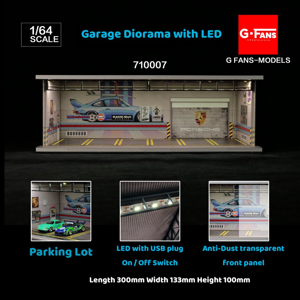 Diorama Garagem Porsche RWB 1:64 G.Fans c/ Leds - 19 anos! Loja on-line ...