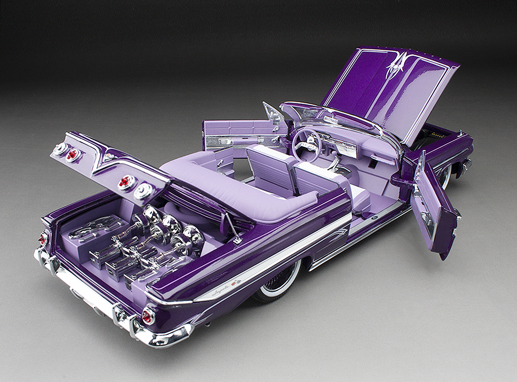 Chevrolet Impala 1961 Open Convertilbe Lowrider 1:18 Sunstar Purple - 18 anos! Loja on-line de ...