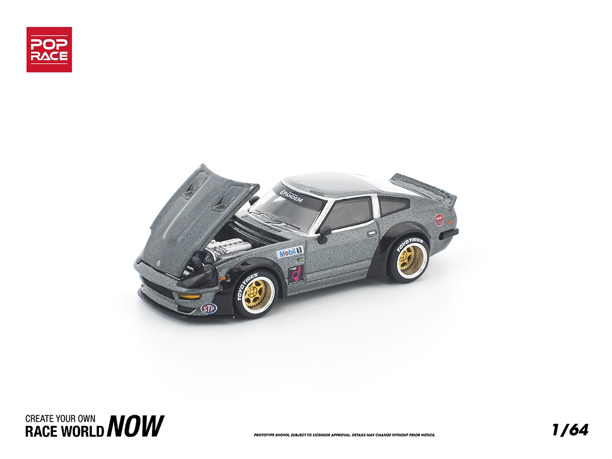Datsun 280ZX Pandem Body Kit Gun Metal 1:64 POP RACE - 20 anos! Loja on ...