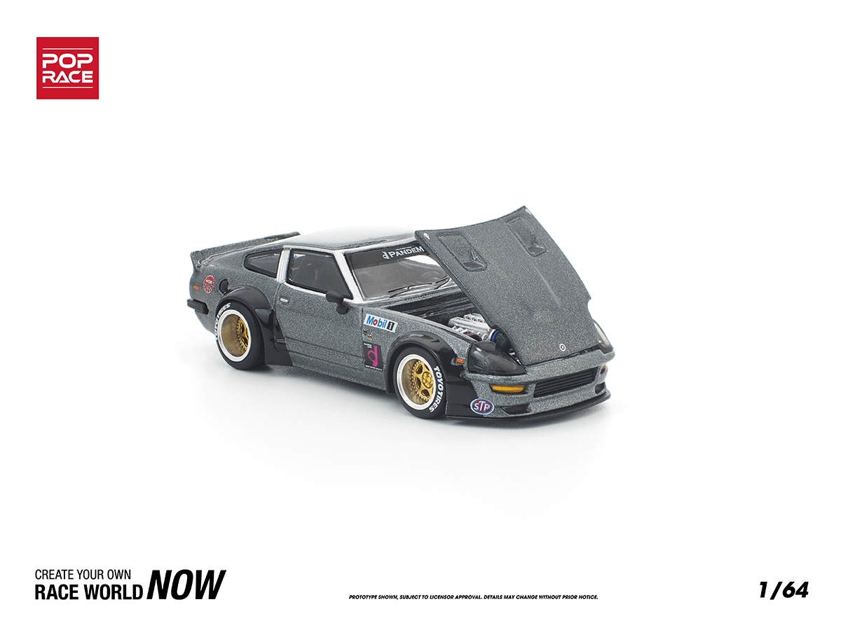 Datsun 280ZX Pandem Body Kit Gun Metal 1:64 POP RACE - 20 anos! Loja on ...