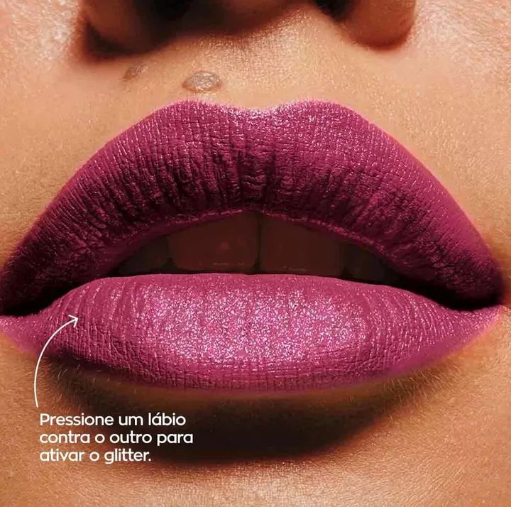 Batom Líquido Matte Glitter Effect Avon Power Stay - Malva Luminoso 7ml ...