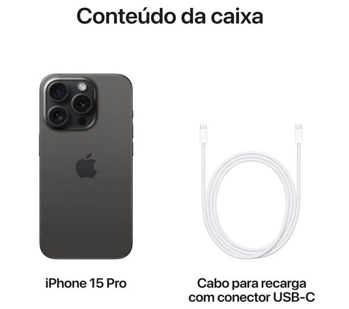 Iphone 15 Pro 128gb E-sim 5g Tela 6.1 - Preto - Discovery Importados