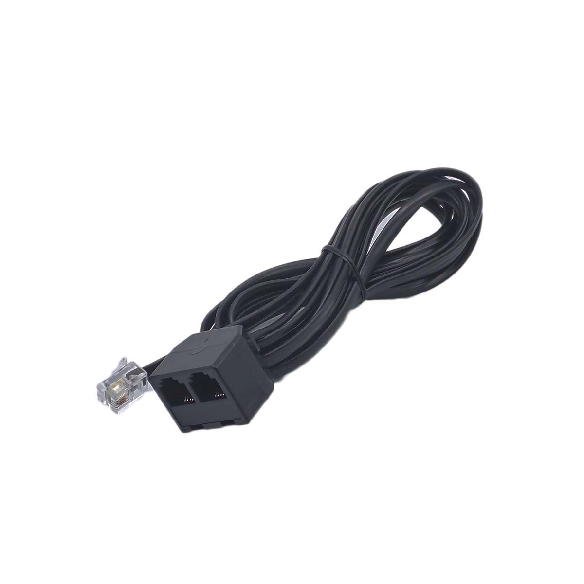 Cabo Adaptador RJ11 6P4C Macho x 2 RJ11 Fêmea com 2,5m PRETO - Lojamatel