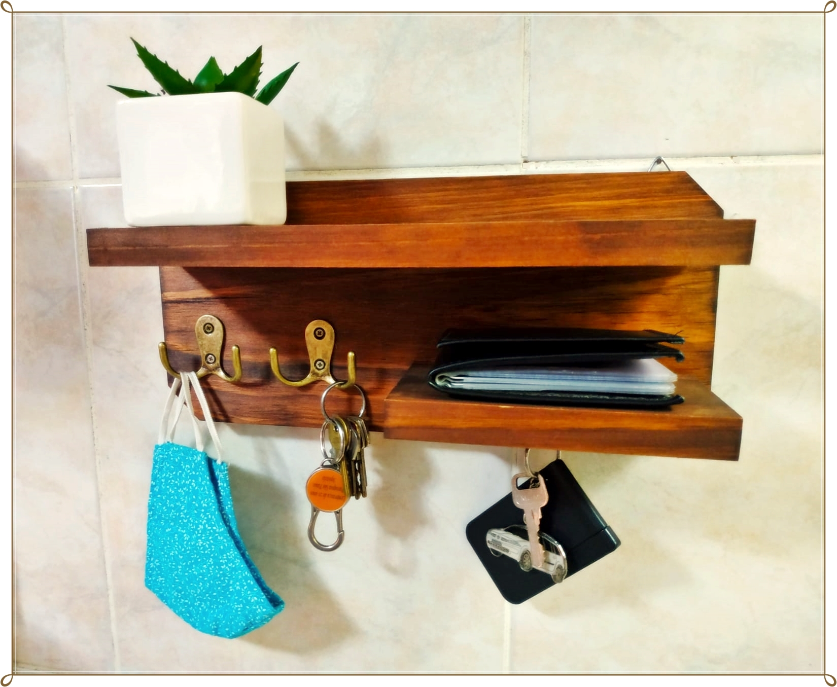 Porta Chaves Com 07 Ganchos - Art & Lar Artesanatos