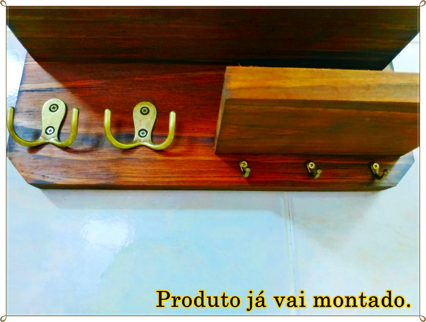 Porta Chaves Com 07 Ganchos - Art & Lar Artesanatos
