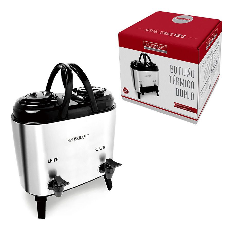 Botijão Térmico Duplo 6 + 6 L Aço Inox Quente Frio Garrafão - Sua Casa ...