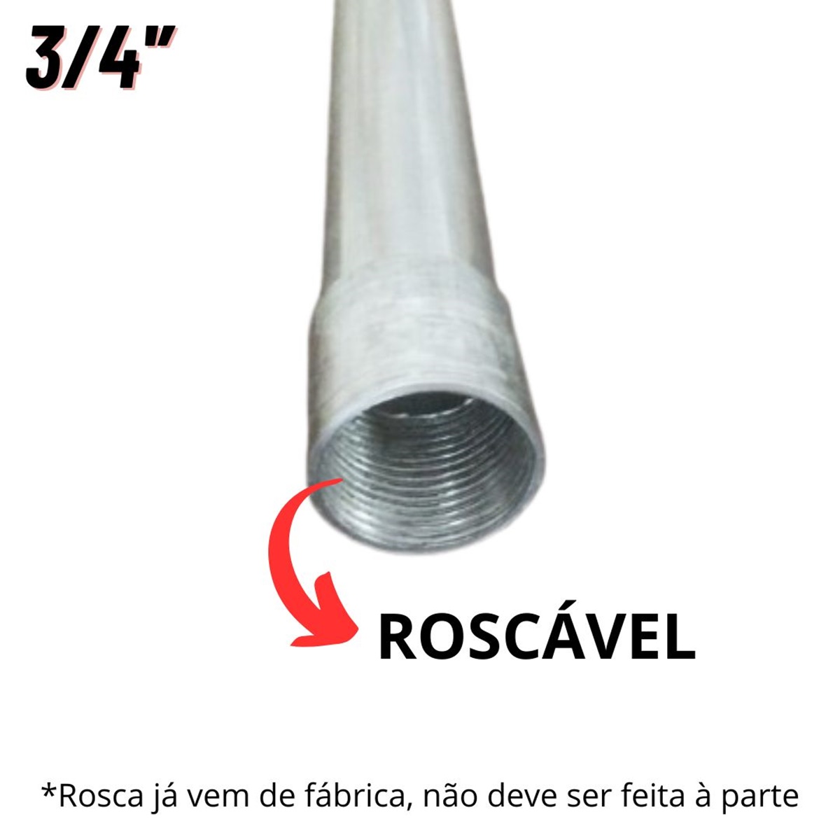 Tubo Eletroduto Condulete Galvanizado 3/4'' Barra de 2 Metros ...