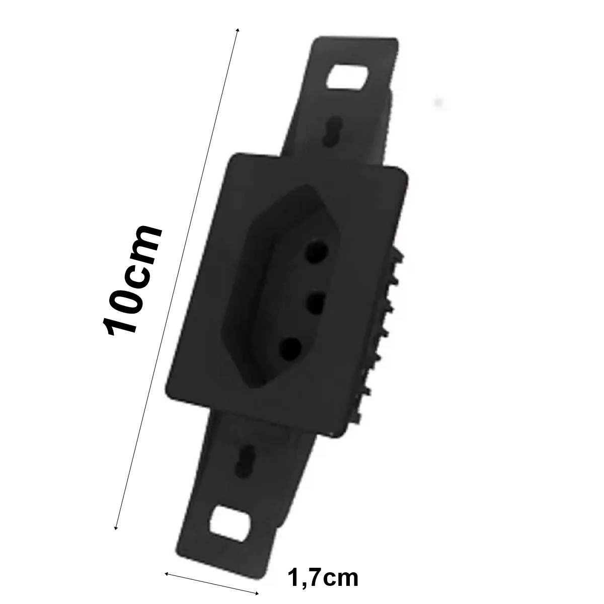 Tomada 2P+T 10A Sem Placa Preta B.Lux para Condulete - Hidrolux Online