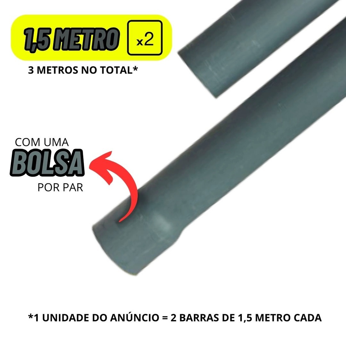 Tubo Eletroduto Condulete 3/4'' Cinza 3 Metros (2x1,5m) - Hidrolux Online