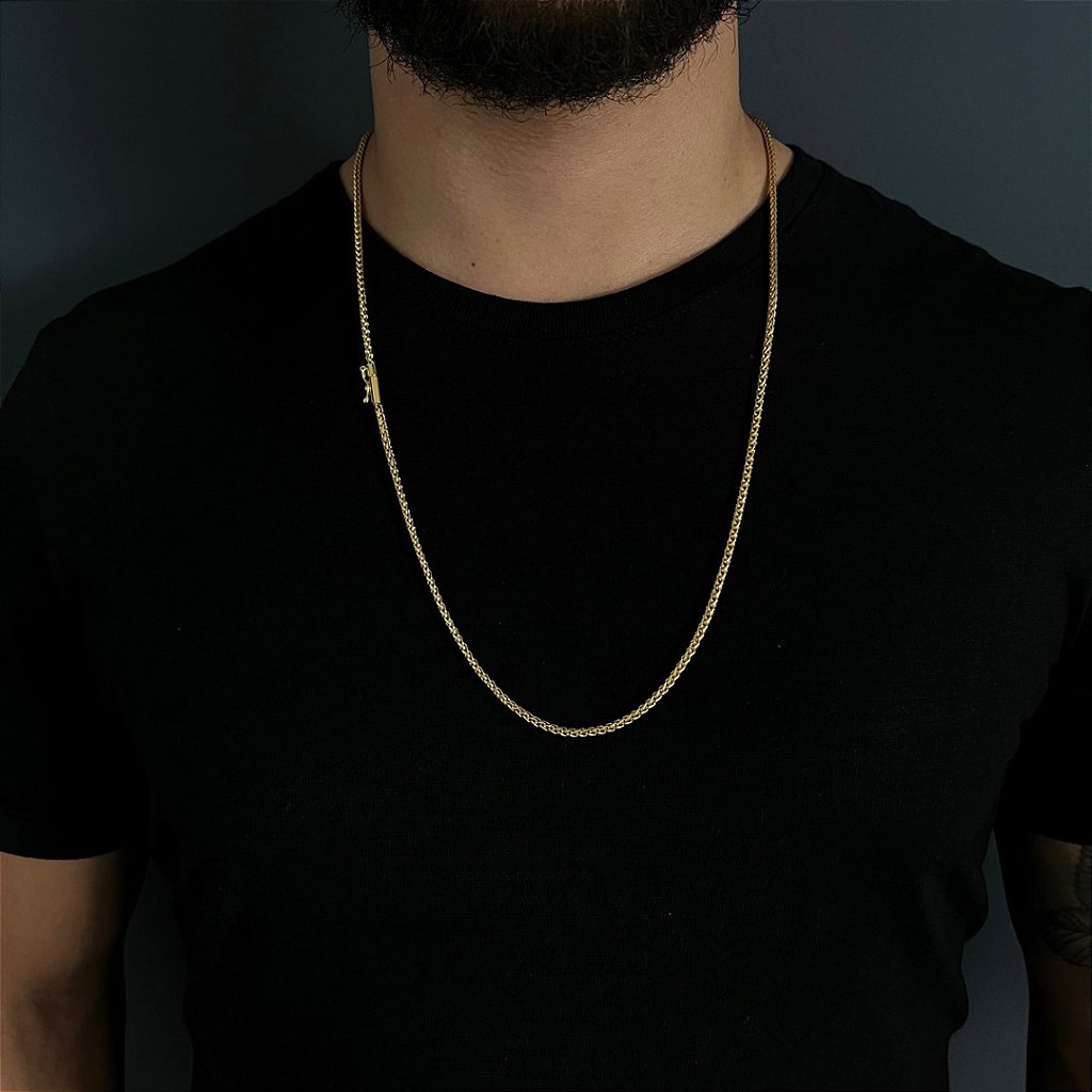 CORRENTE PERUANA FECHO CANHÃO (3mm -70cm-5G) - DELUXE JOIAS RECIFE ATACADO