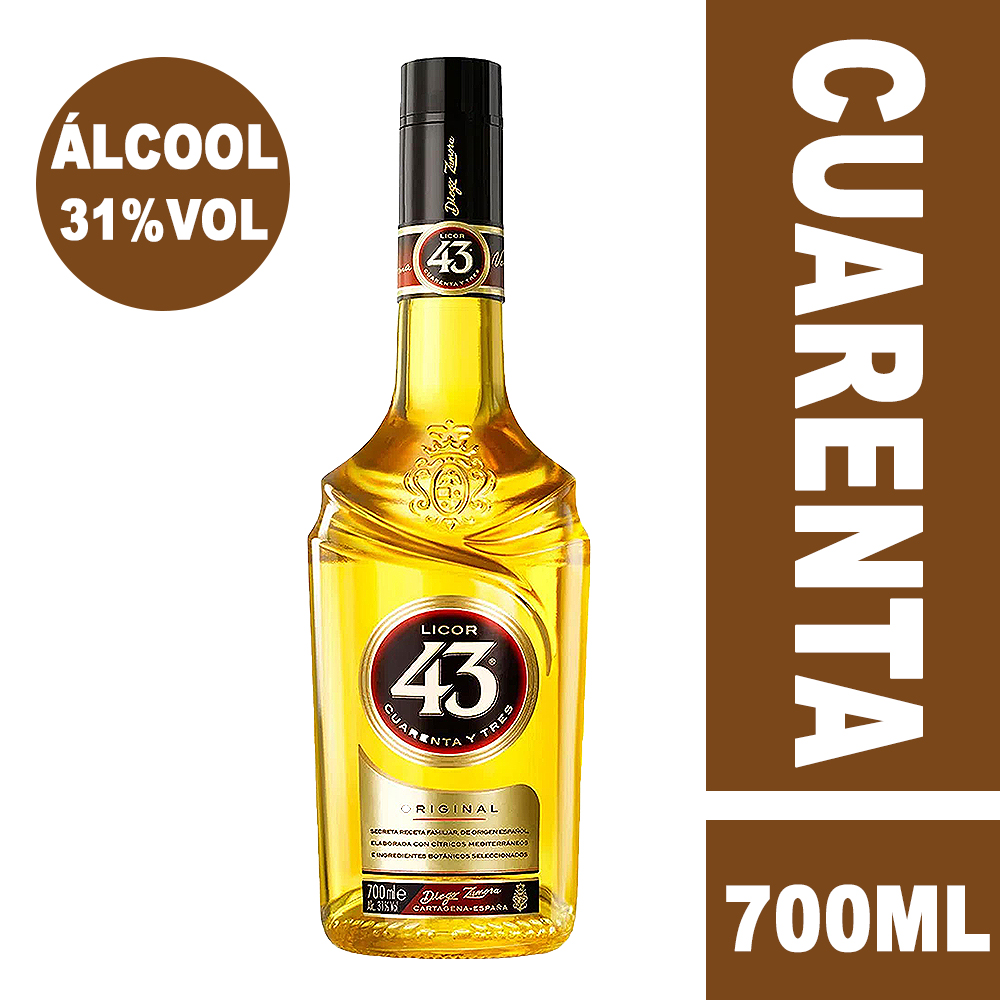Licor 43 (cuarenta y três) 700ml - Diego Zamora - Compre Bebidas Online - Whisky, Vodka, Tequila ...