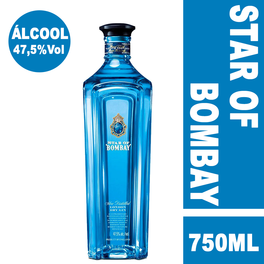 Gin Star of Bombay 750ml - Compre Bebidas Online - Whisky, Vodka ...