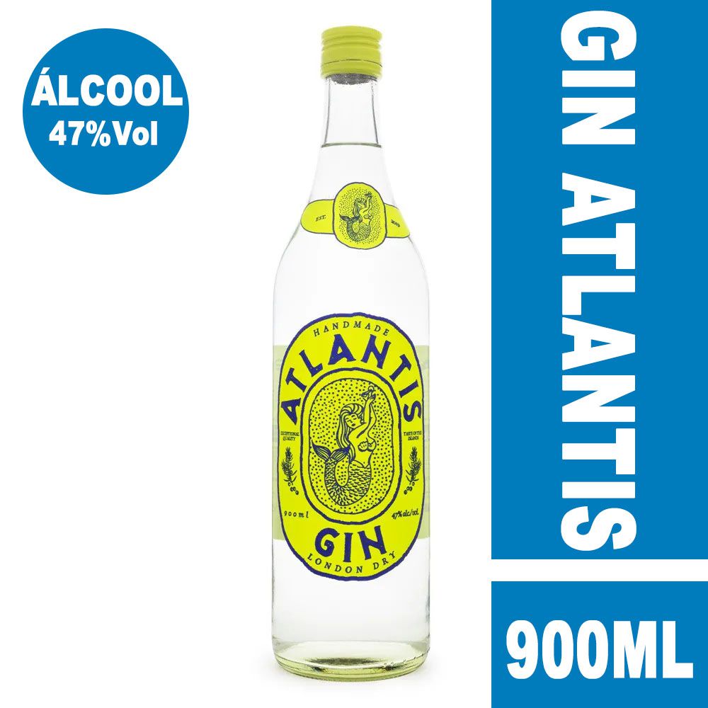 Gin Nacional Atlantis Garrafa De 900ml - Compre Bebidas Online - Whisky, Vodka, Tequila, Vinho ...