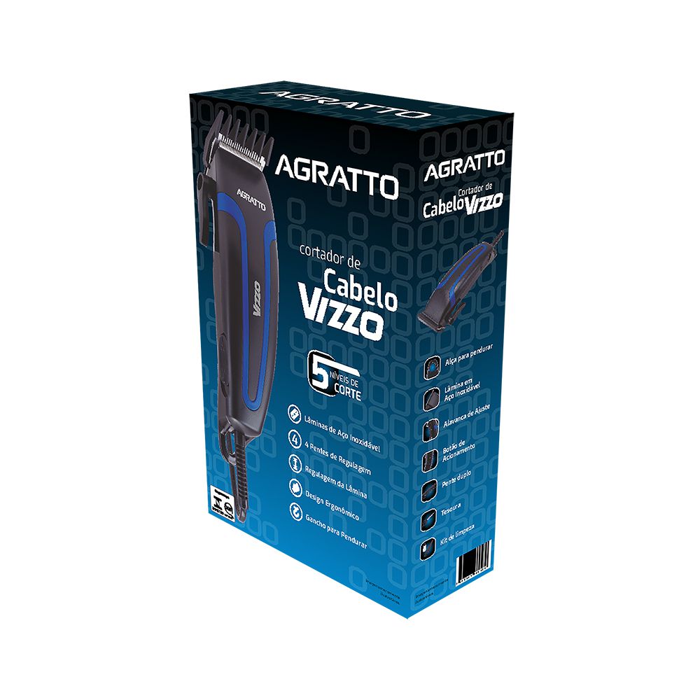 Cortador Cabelo Vizzo Cr 01 Preto 10W 127V Agratto – qualidade ...